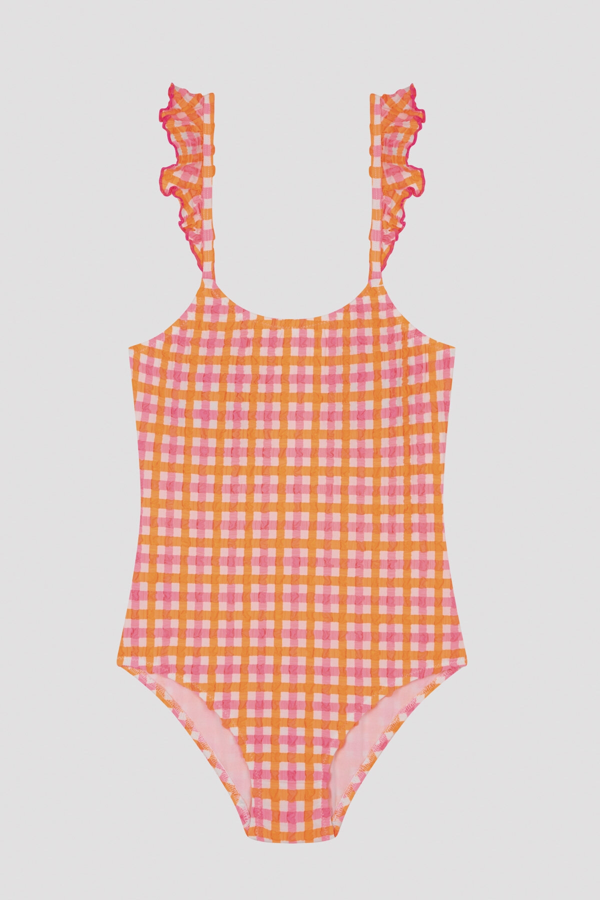 T.COLORFUL GINGHAM FRILL SUIT