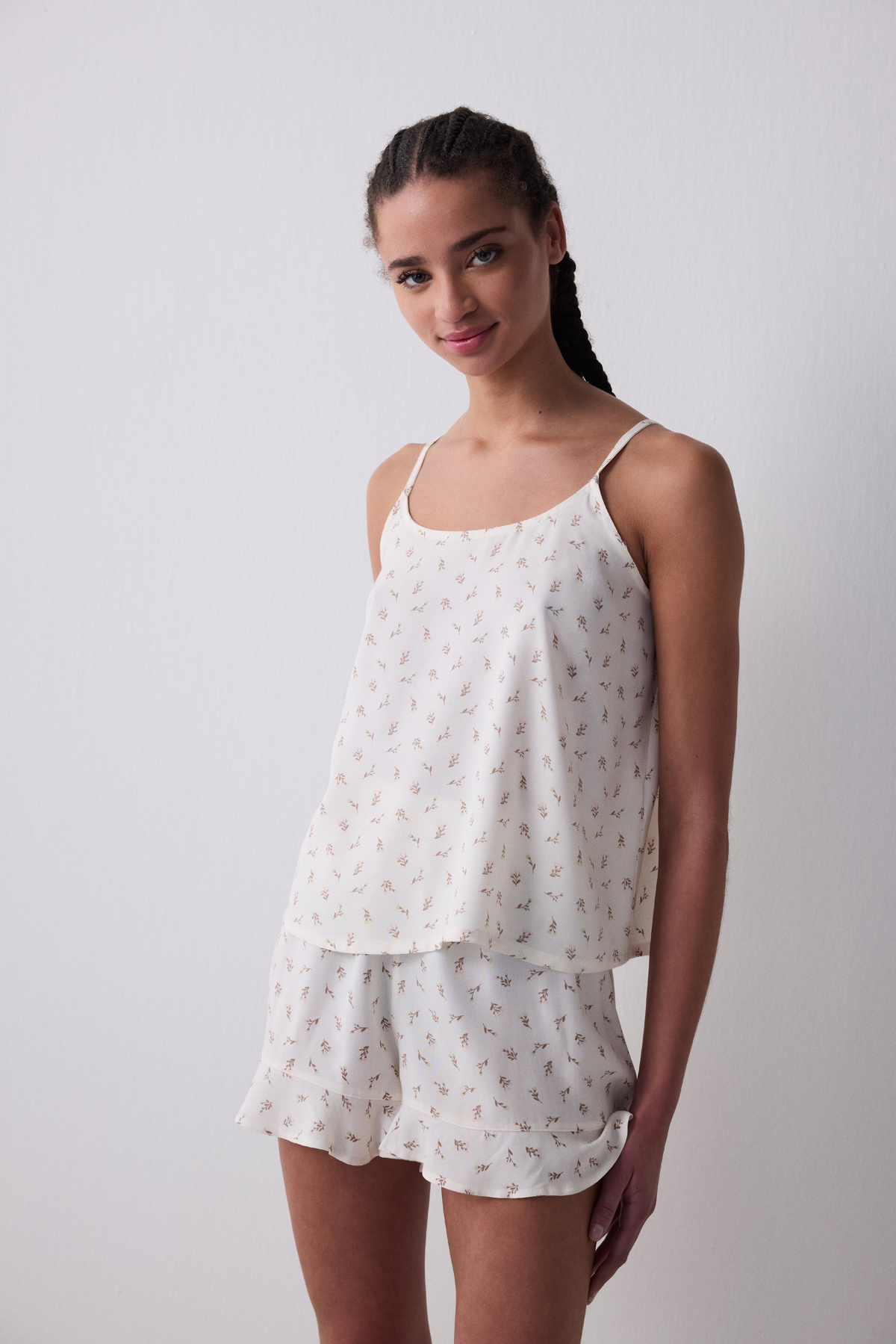 ENT FLORALS SHORT SET-White-L