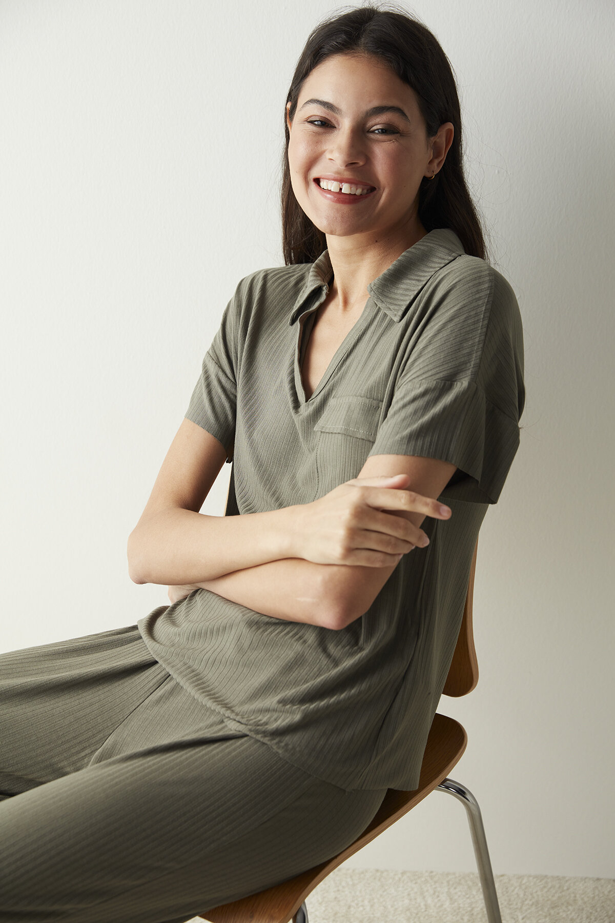 NAOMI KHAKI SS T-SHIRT PNW0V3CL23SK